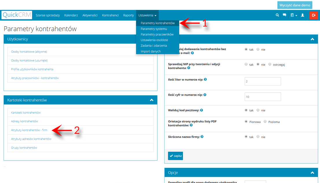 Pomoc - kontrahenci w prostym systemie CRM - QuickCRM - Quick CRM